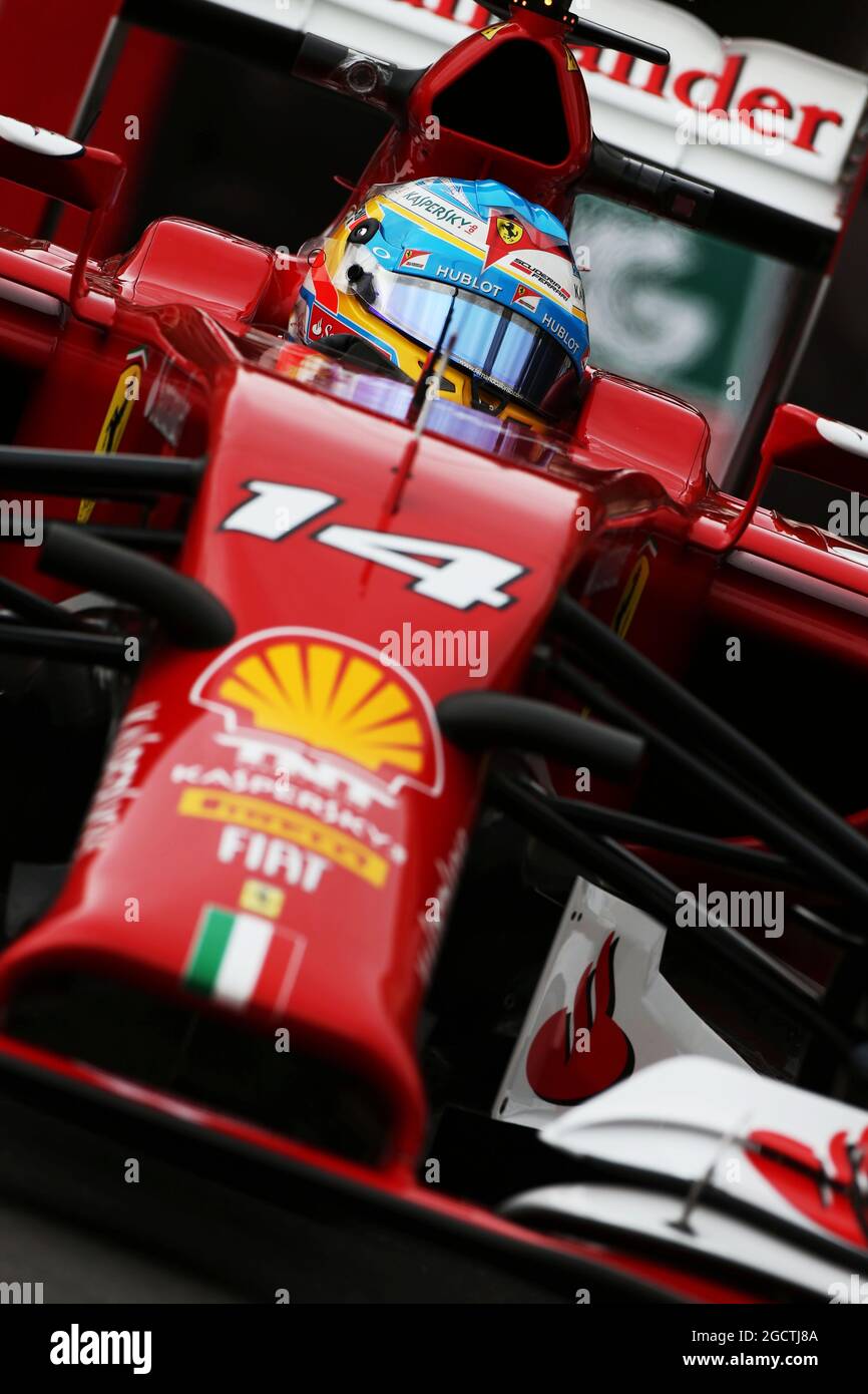 Fernando Alonso (ESP) Ferrari F14-T. Monaco Grand Prix, Thursday 22nd ...