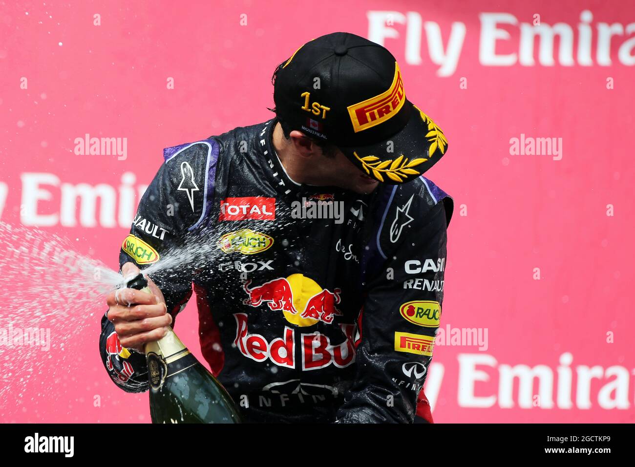 Race winner Daniel Ricciardo (AUS) Red Bull Racing celebrates with the ...