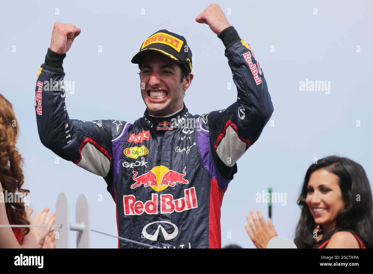 Race winner Daniel Ricciardo (AUS) Red Bull Racing celebrates on the ...
