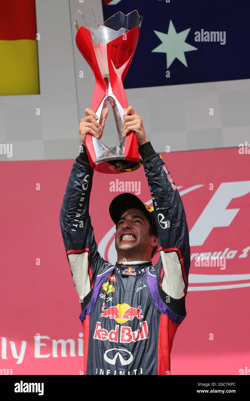 Race winner Daniel Ricciardo (AUS) Red Bull Racing celebrates on the ...