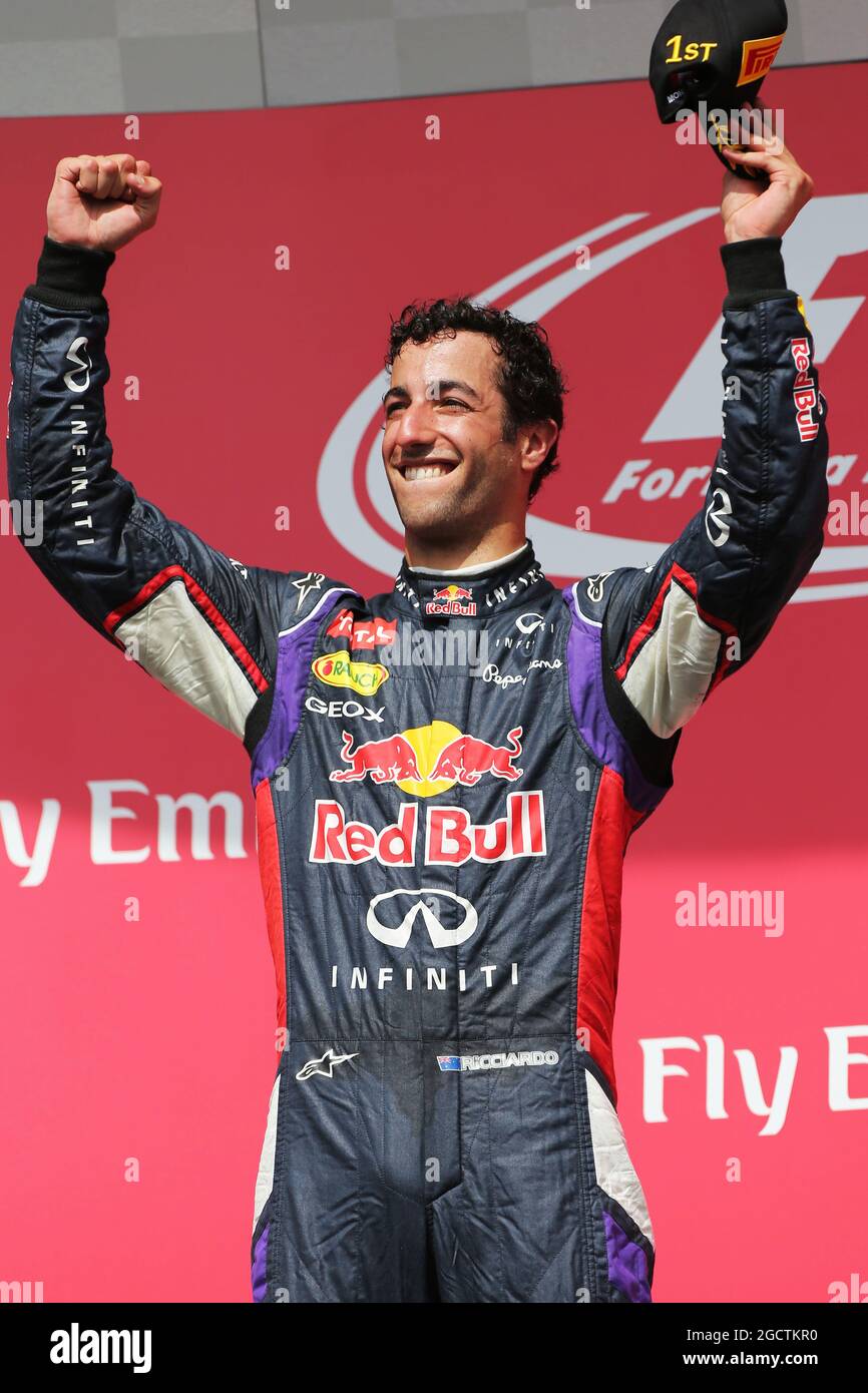 Race winner Daniel Ricciardo (AUS) Red Bull Racing celebrates on the ...