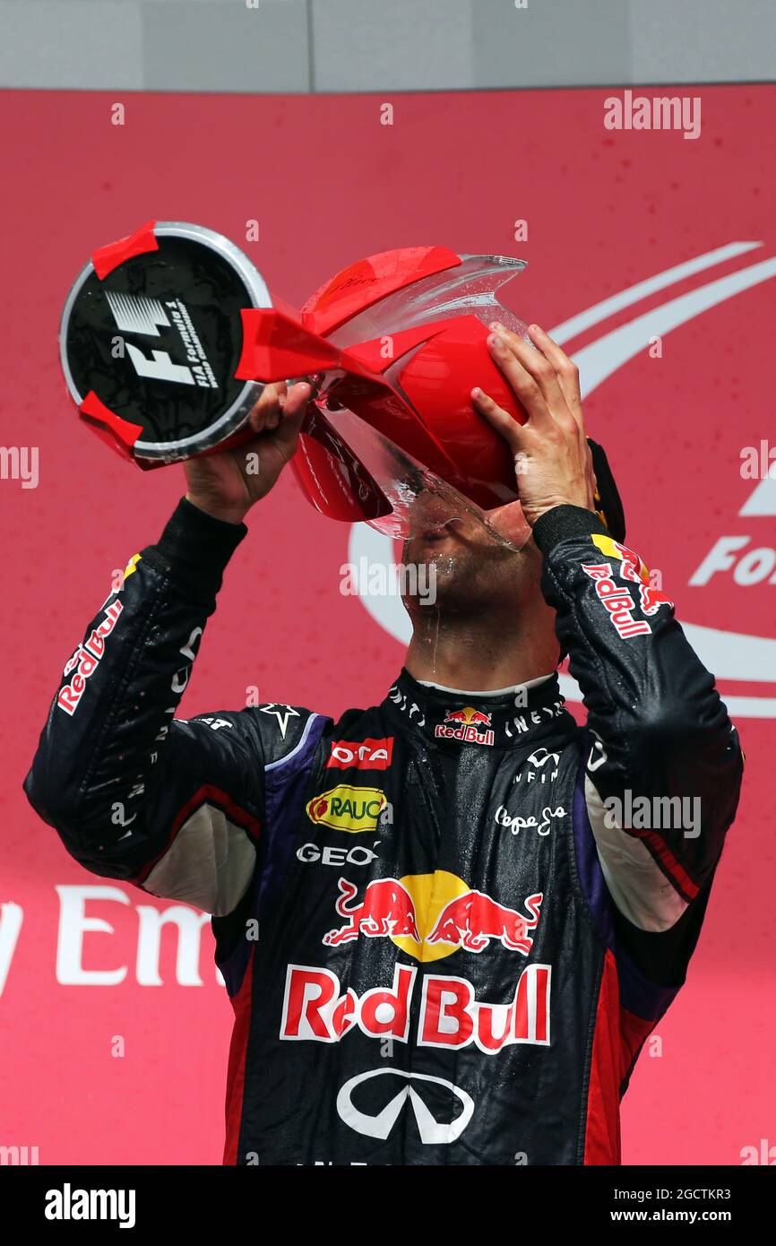 Race winner Daniel Ricciardo (AUS) Red Bull Racing celebrates on the ...