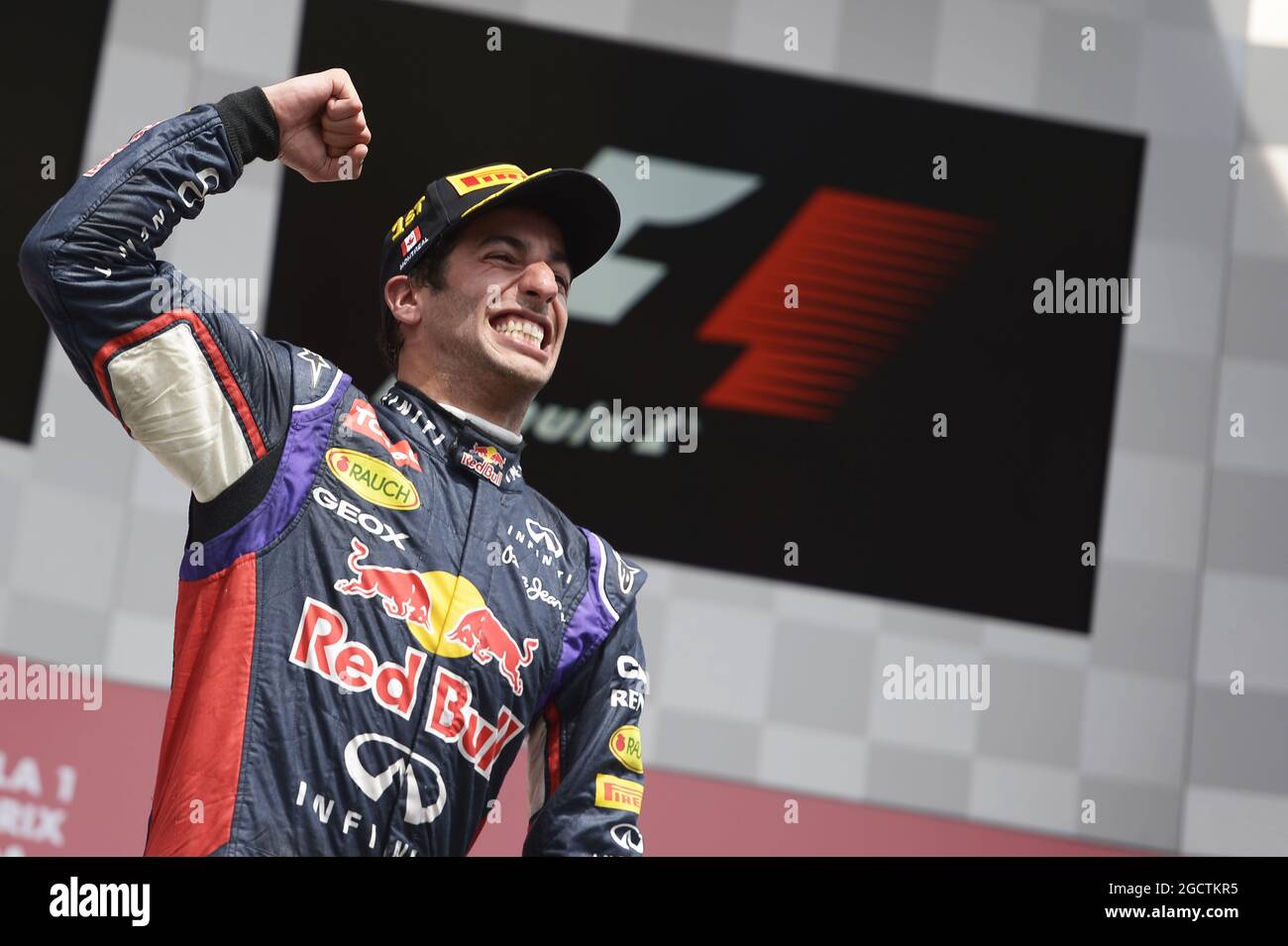 Race winner Daniel Ricciardo (AUS) Red Bull Racing celebrates on the ...