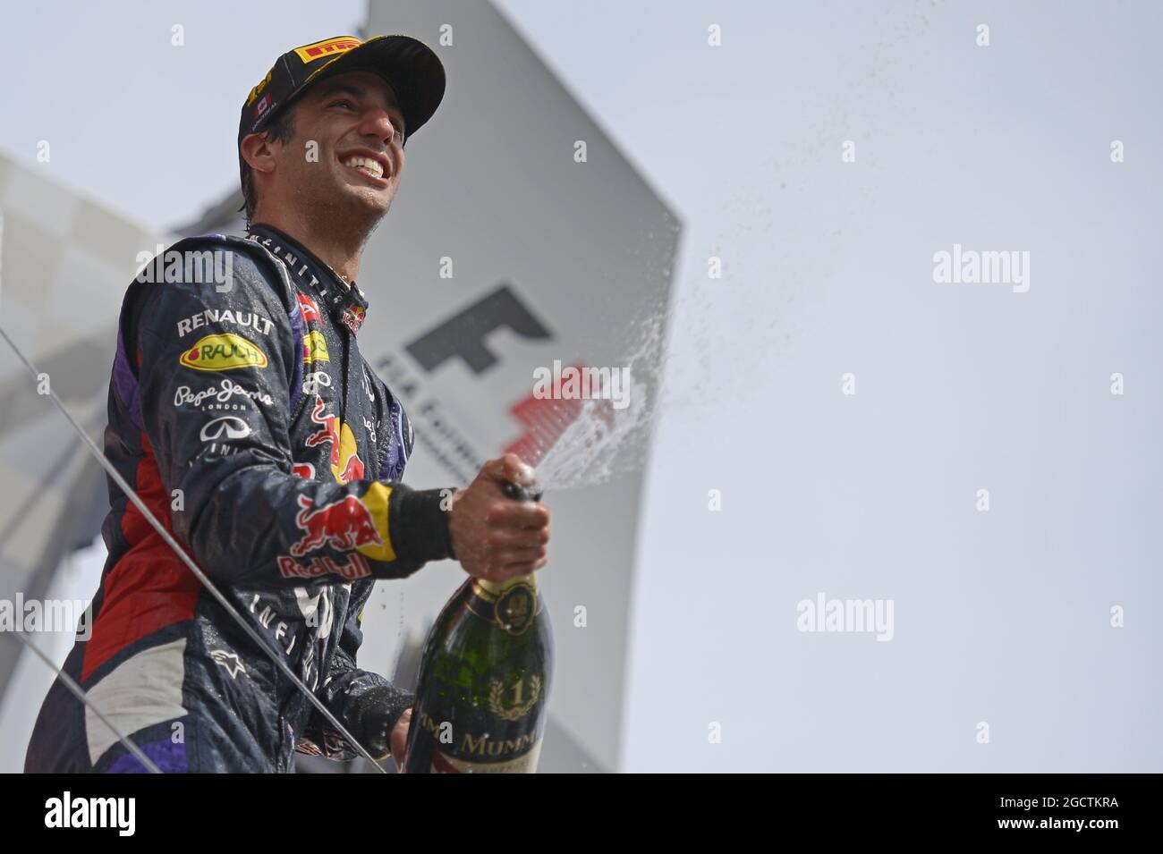 Race winner Daniel Ricciardo (AUS) Red Bull Racing celebrates on the ...