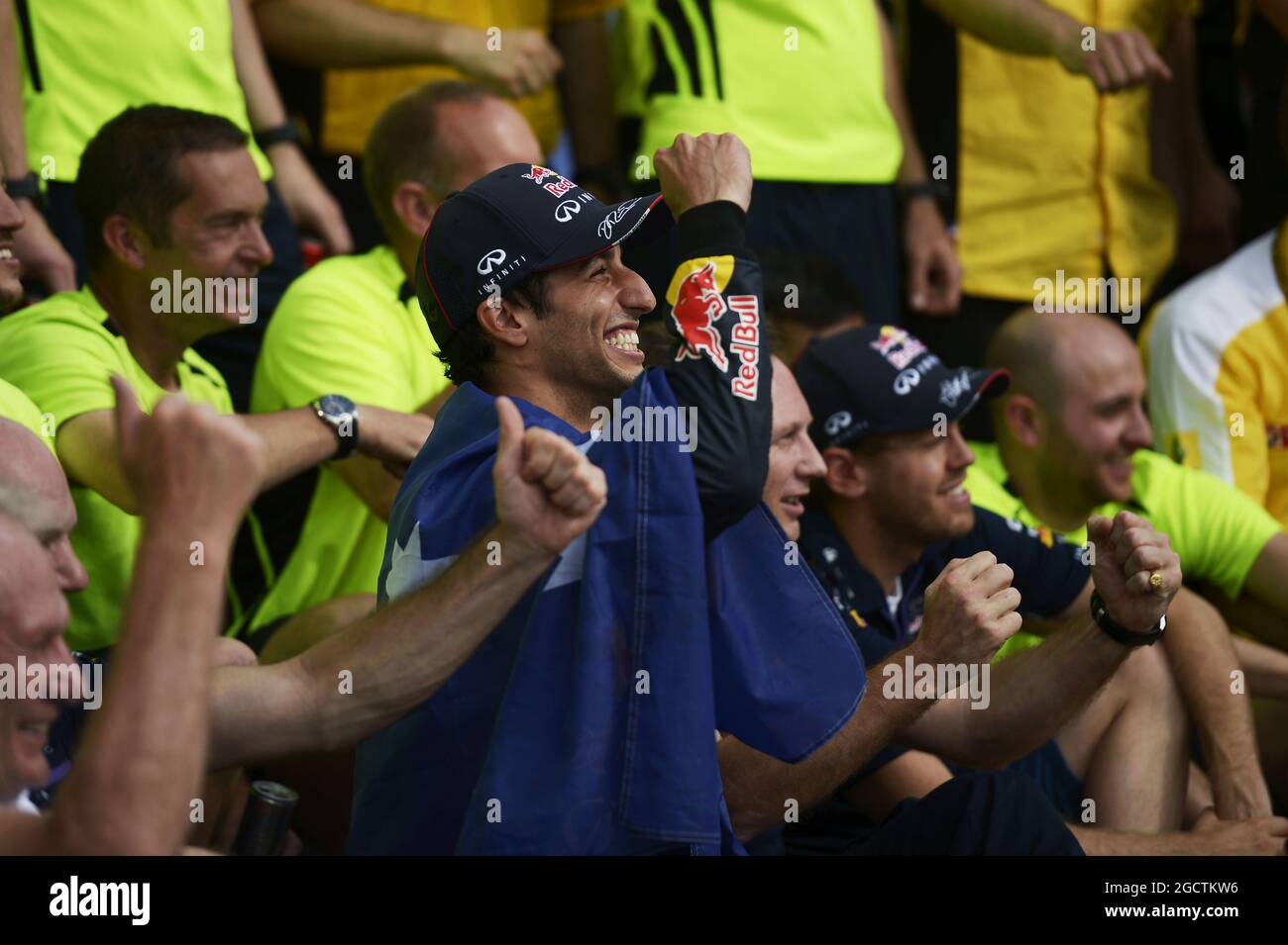Race winner Daniel Ricciardo (AUS) Red Bull Racing celebrates with the ...