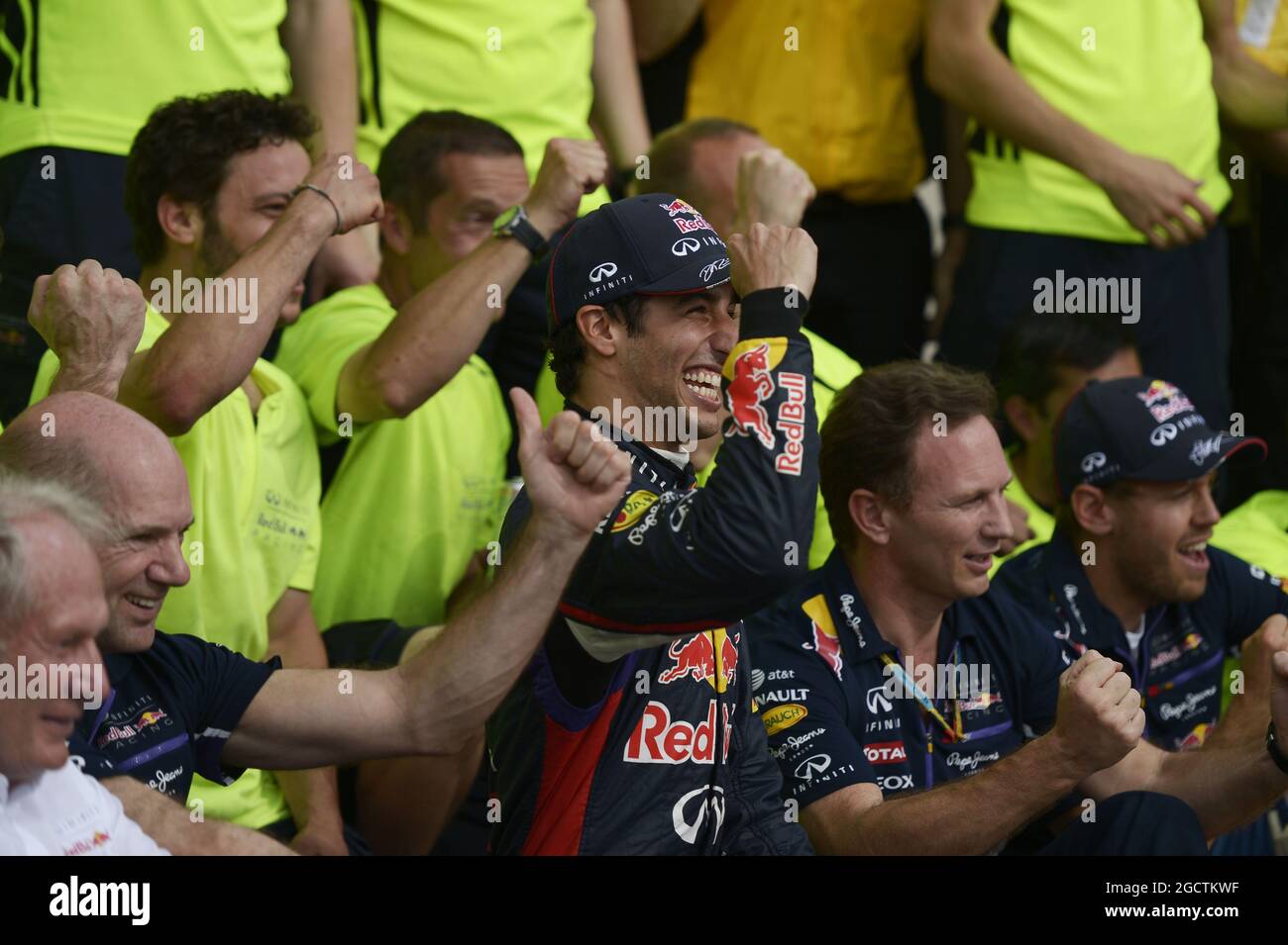 Race winner Daniel Ricciardo (AUS) Red Bull Racing celebrates with the ...