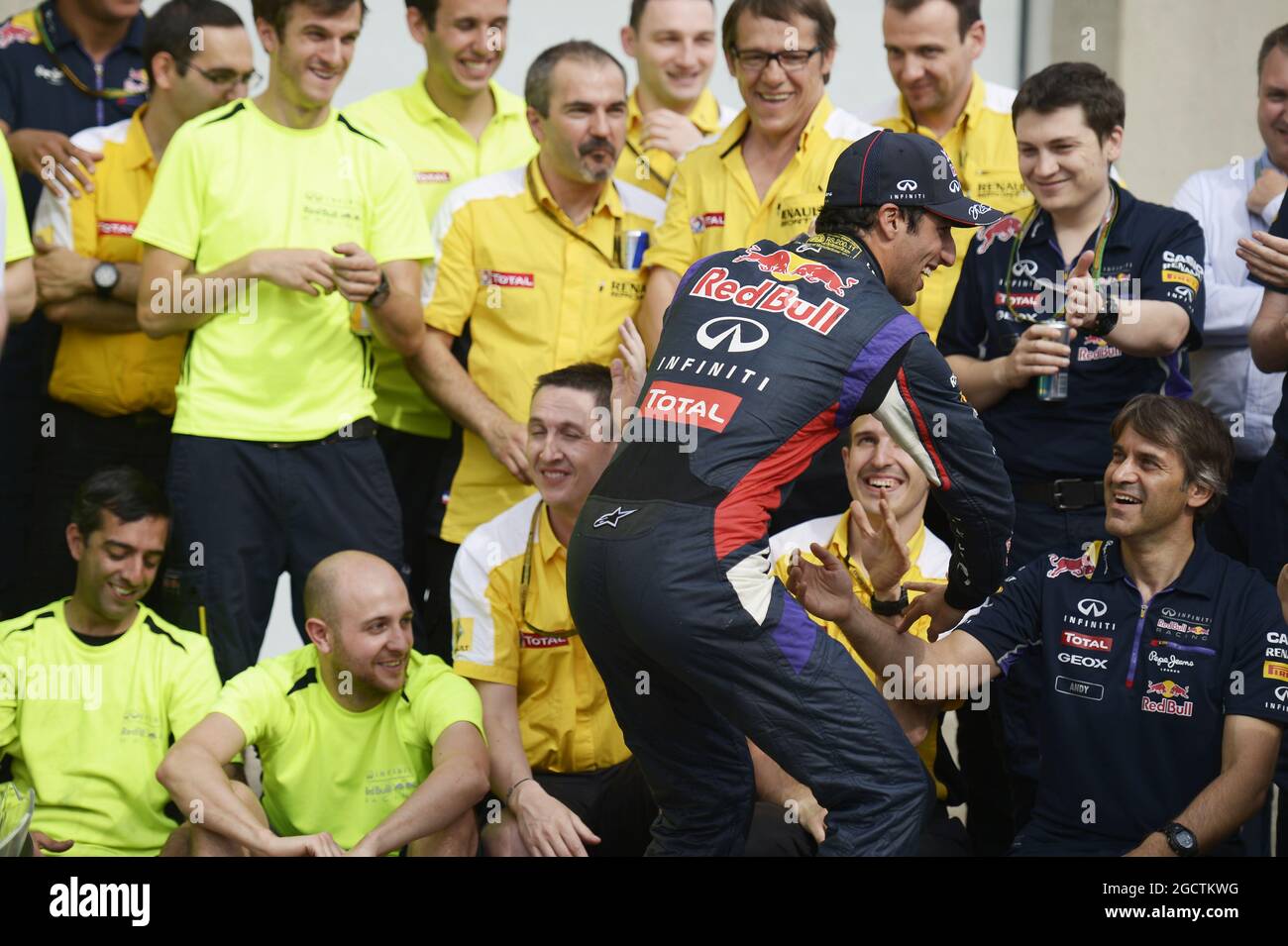 Race winner Daniel Ricciardo (AUS) Red Bull Racing celebrates with the ...