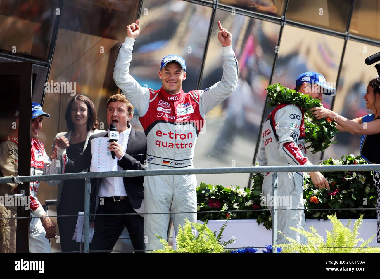 Race winner Andre Lotterer (GER) #02 Audi Sport Team Joest Audi R18 e ...