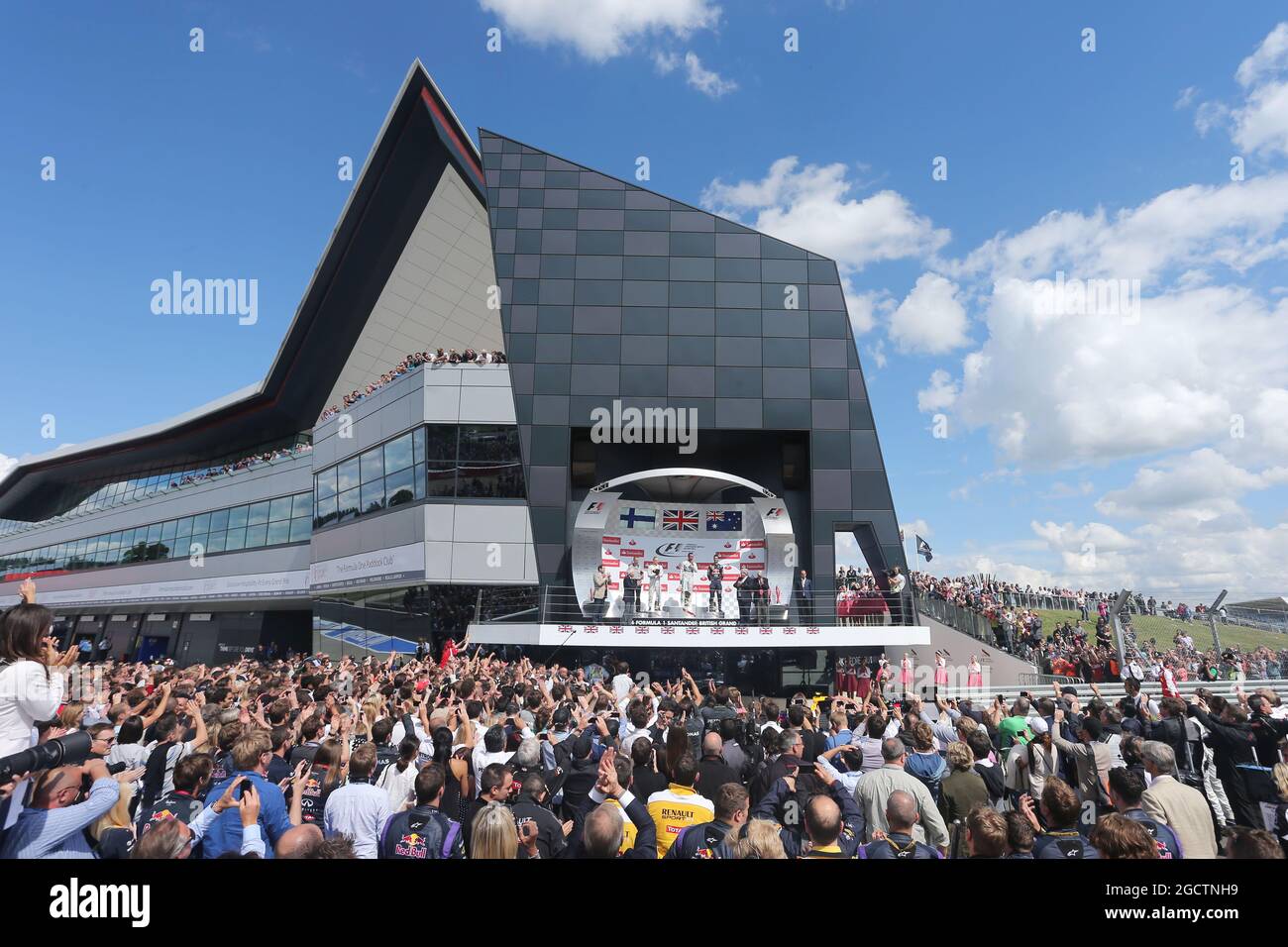 The podium (L to R): Nico Rosberg (GER) Mercedes AMG F1, second; Lewis ...