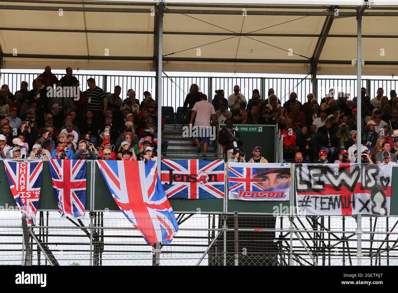 Banners by fans for Lewis Hamilton (GBR) Mercedes AMG F1 and Jenson ...