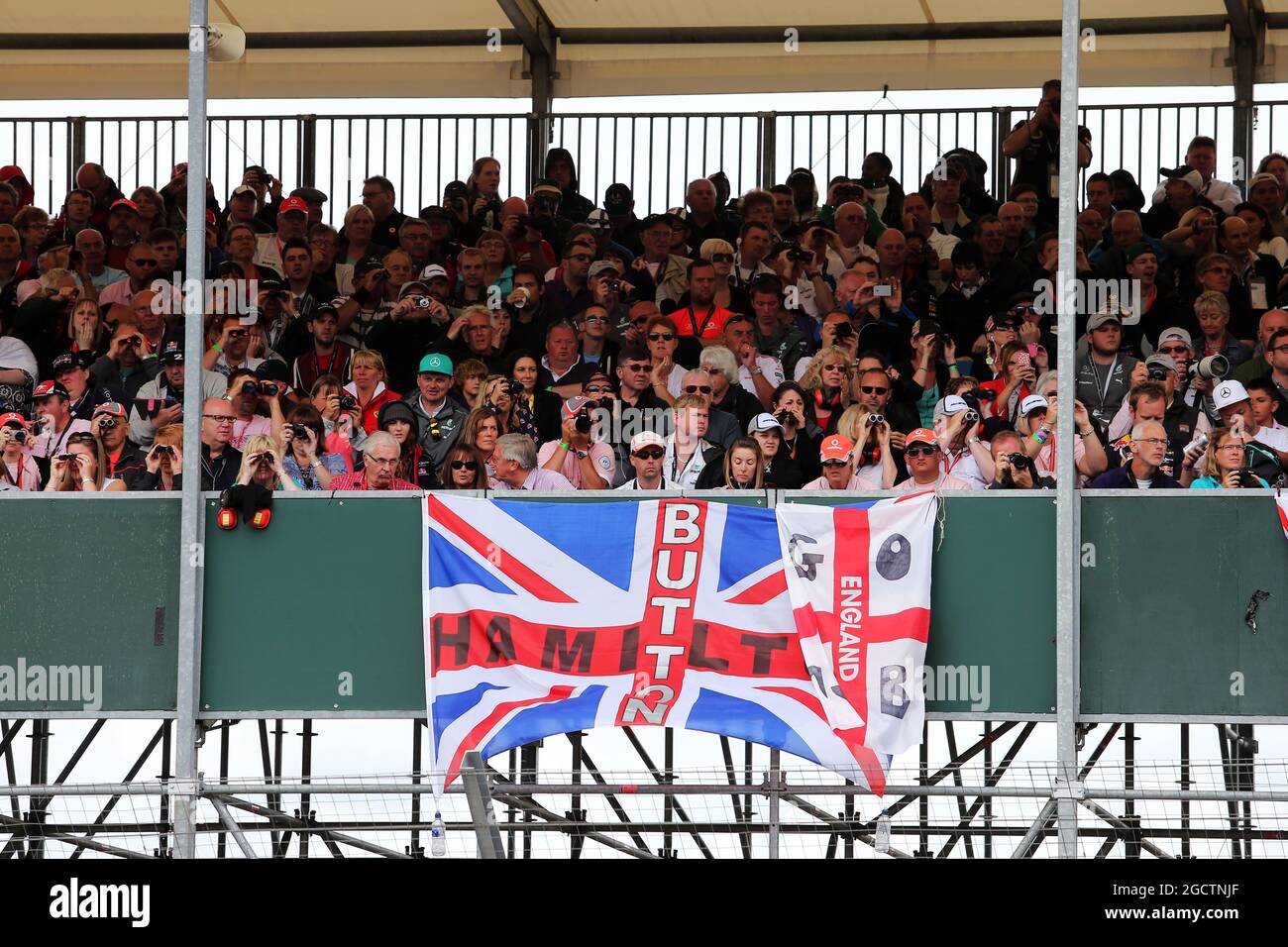 Banners by fans for Lewis Hamilton (GBR) Mercedes AMG F1 and Jenson ...