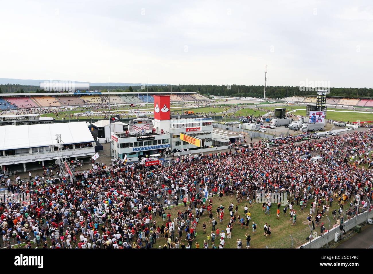 The crowd invade the circuit at the podium. German Grand Prix, Sunday ...