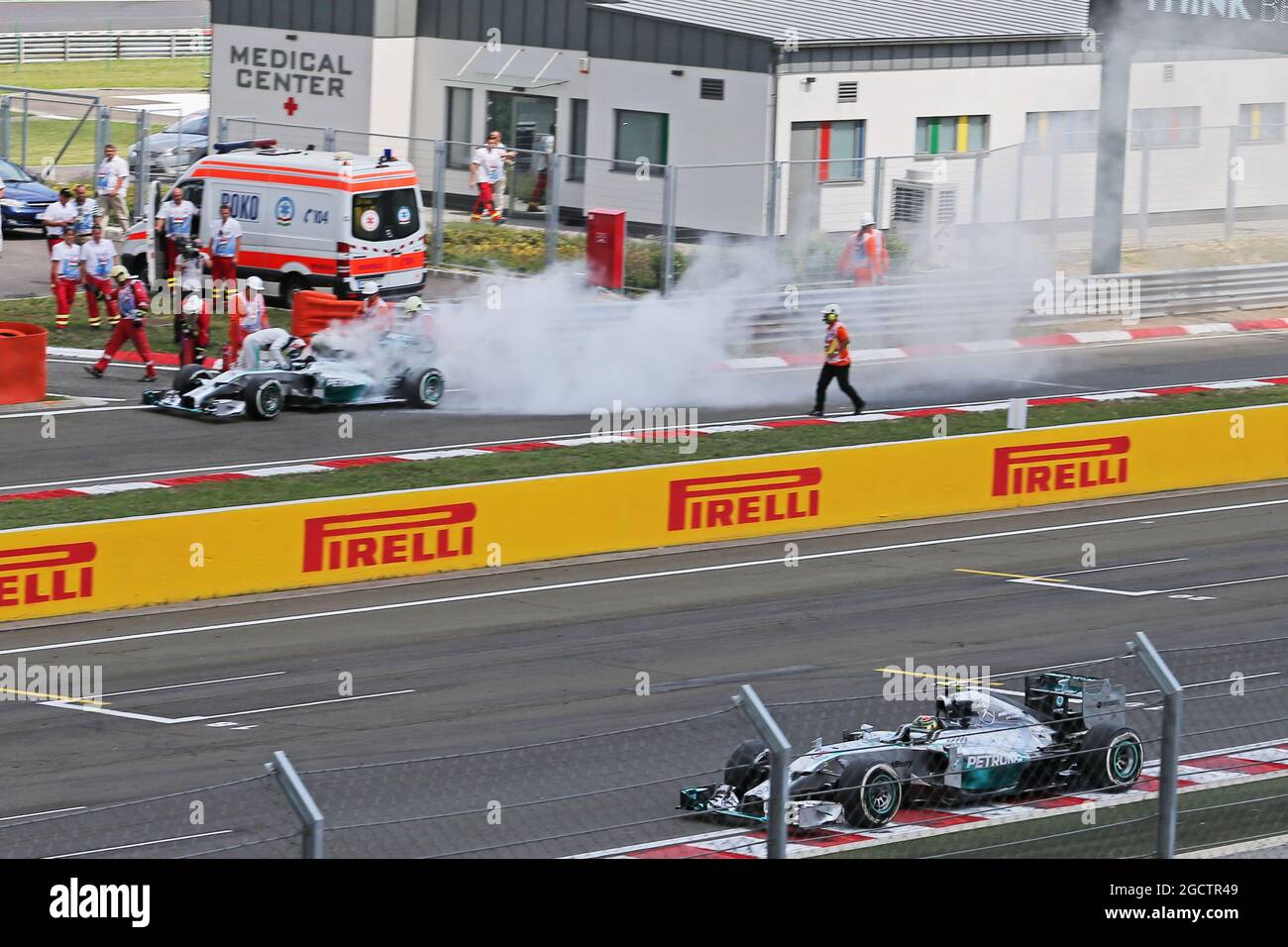 Mercedes amg f1 w05 passes team mate lewis hamilton hi-res stock ...