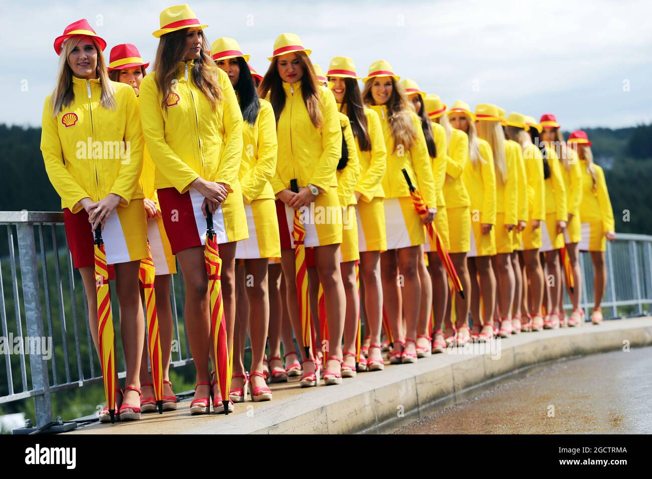 Shell grid girls. Belgian Grand Prix, Saturday 23rd August 2014. Spa ...