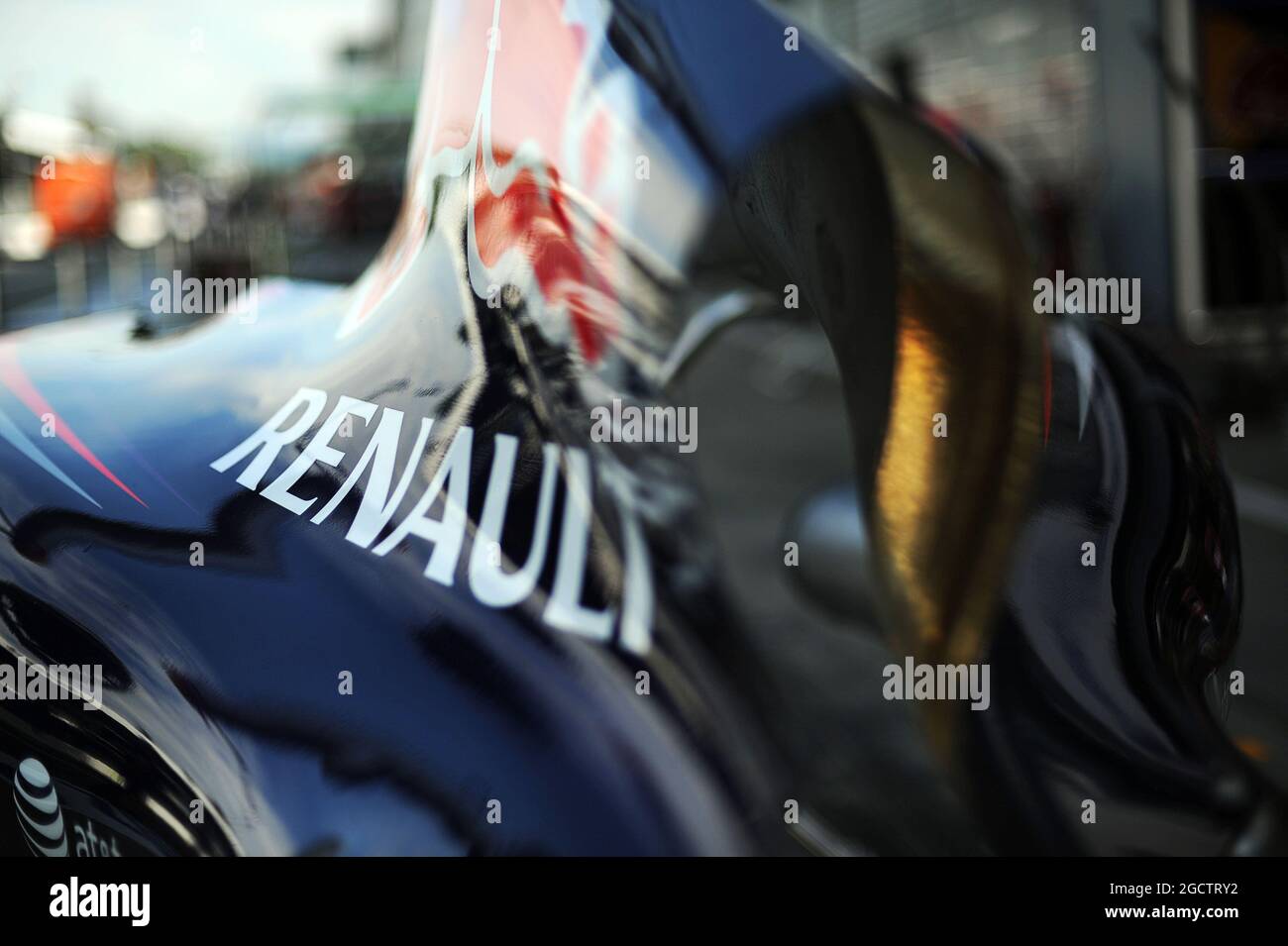 Renault logo on red bull racing rb10 engine cover hi-res stock ...