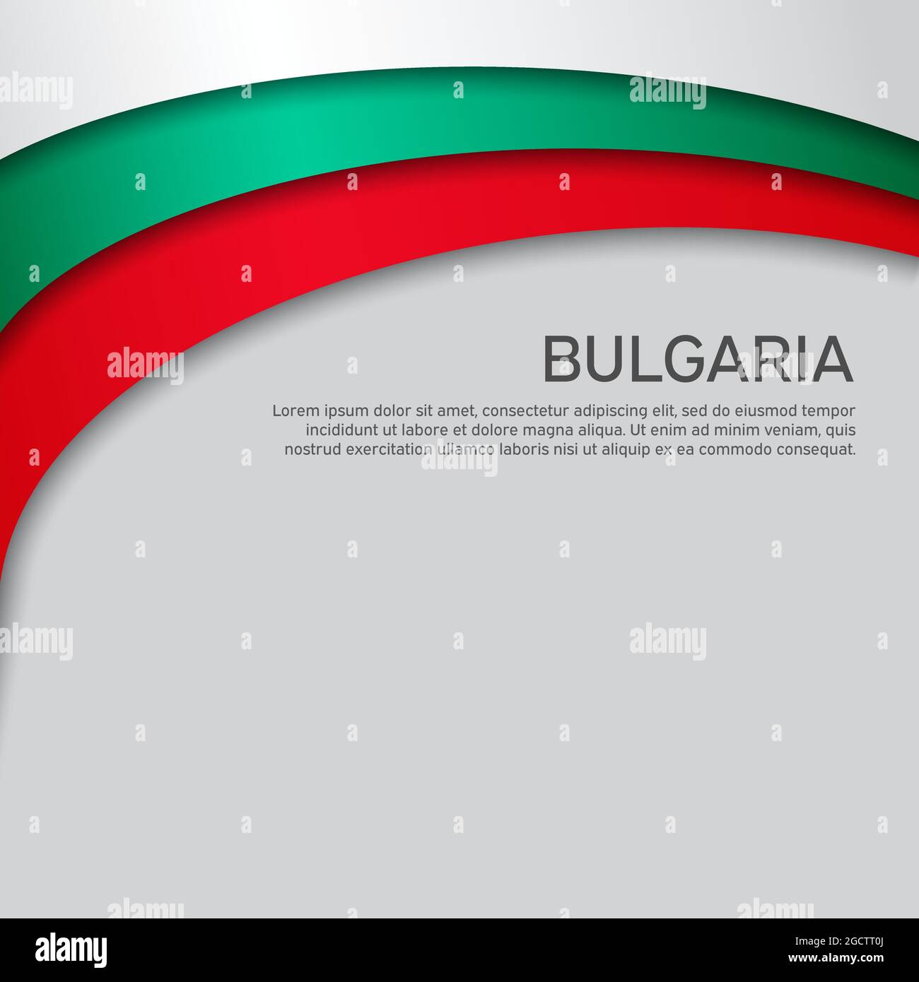 Abstract waving bulgaria flag. Paper cut style. Creative background for ...
