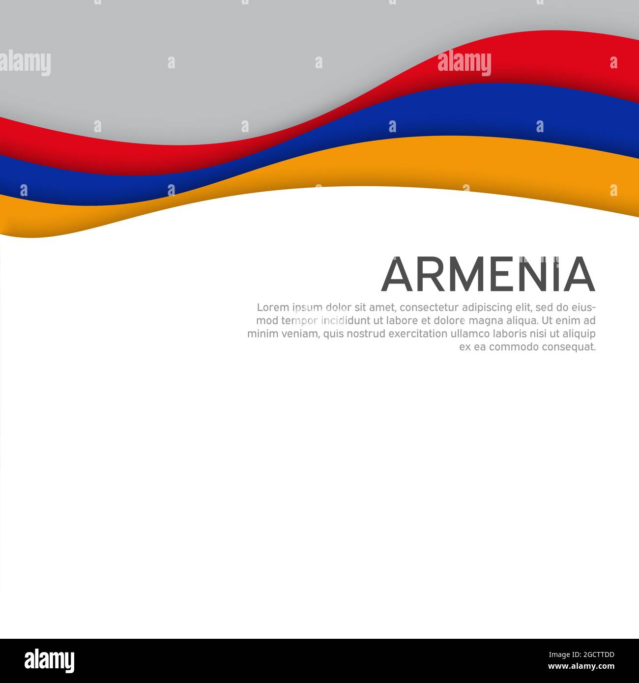 Abstract waving armenia flag. Paper cut style. Creative background for ...