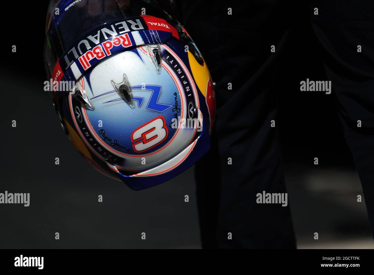 The helmet of Daniel Ricciardo (AUS) Red Bull Racing. Italian Grand ...