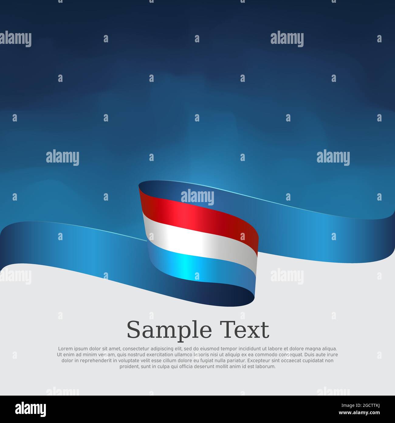 Luxembourg flag background. Luxembourgish flag wavy ribbon on blue ...