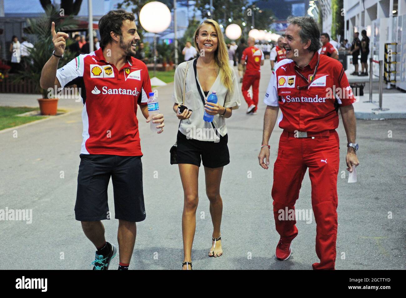 Fernando Alonso (ESP) Ferrari with his girlfriend Dasha Kapustina (RUS ...