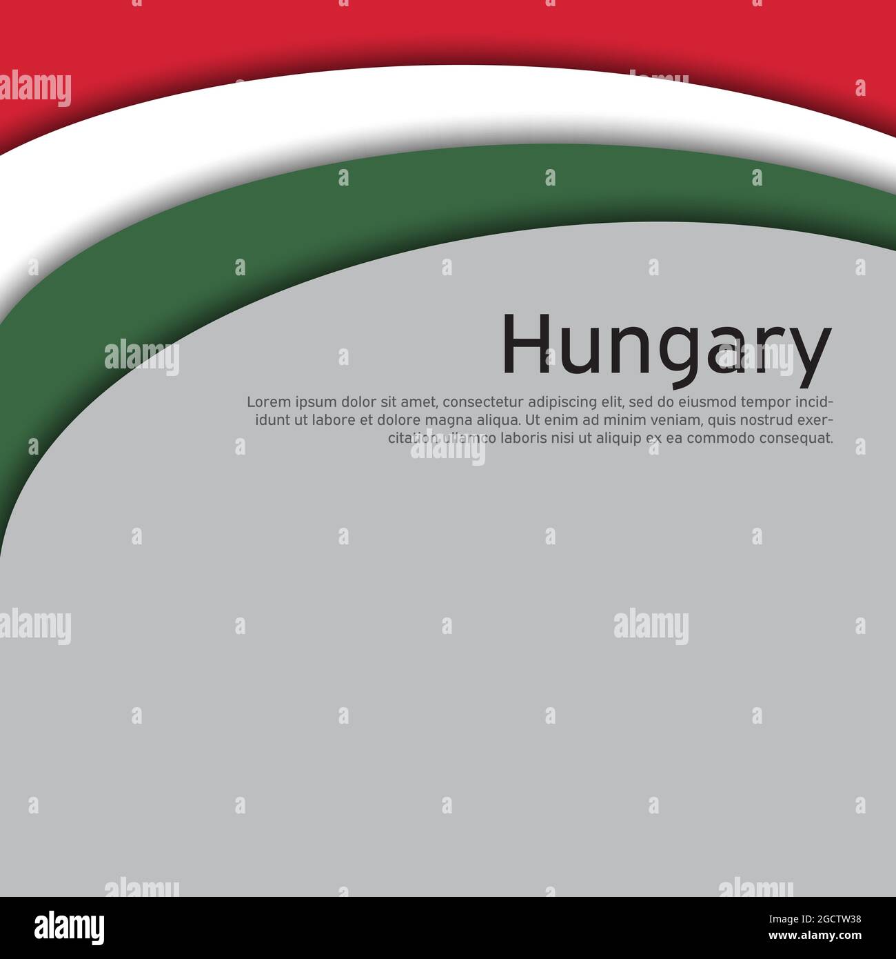Abstract waving hungary flag. Paper cut style. Creative background for ...