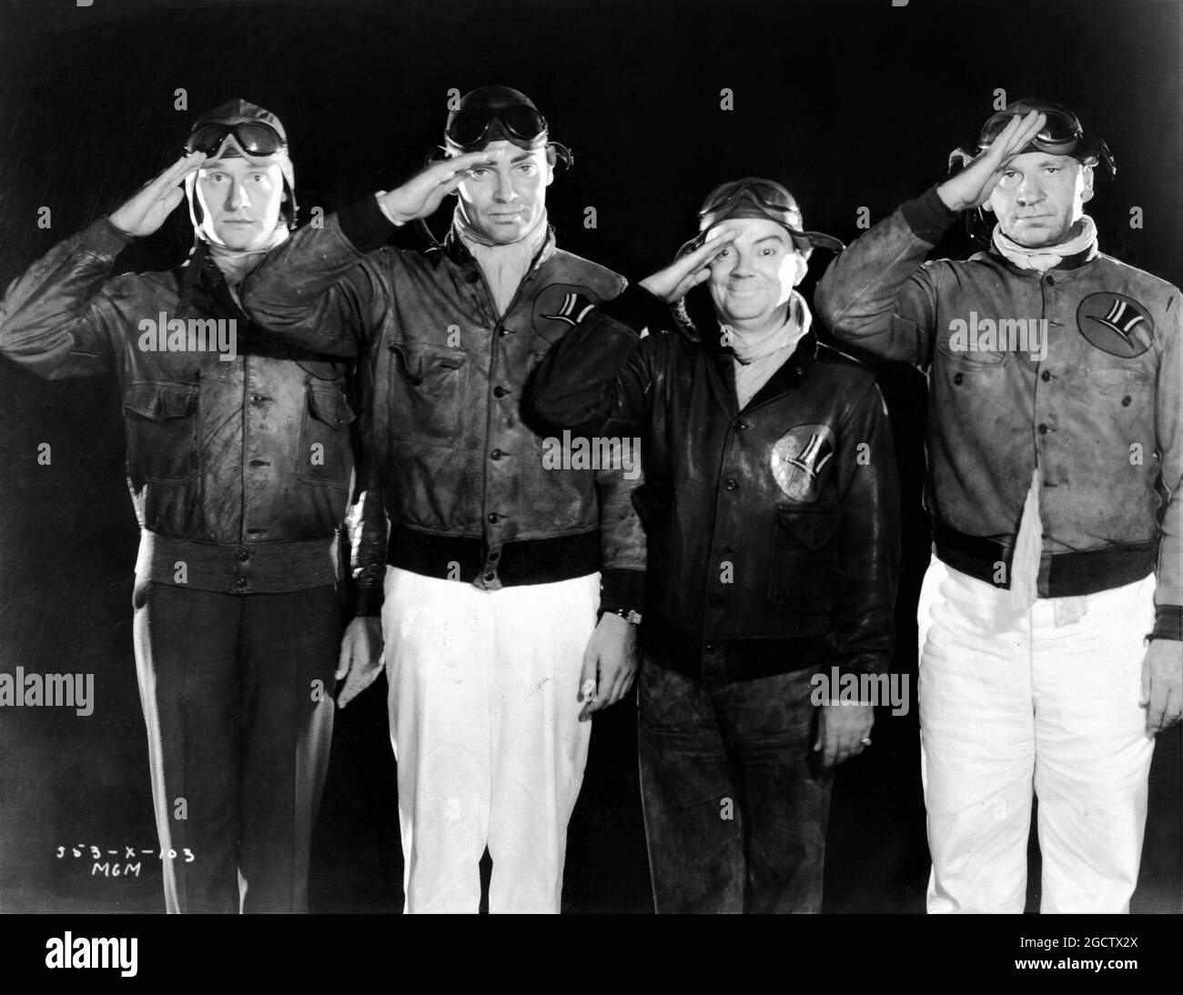CONRAD NAGEL CLARK GABLE CLIFF EDWARDS and WALLACE BEERY saluting in ...