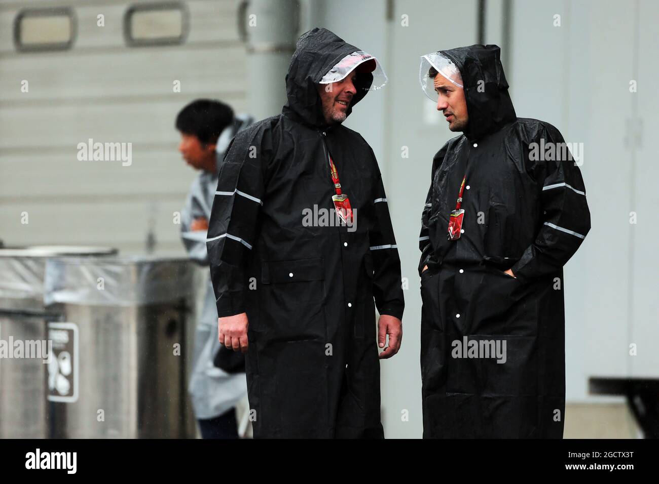 Nbs sports network tv presenter in a wet rainy paddock hi-res stock ...
