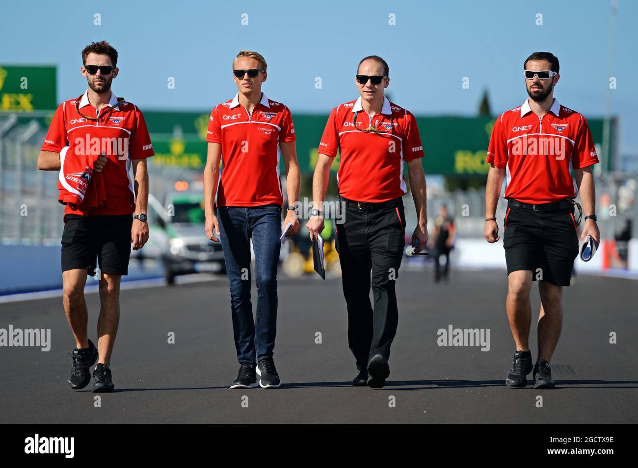 Marussia f1 team race engineer second right hi-res stock photography ...