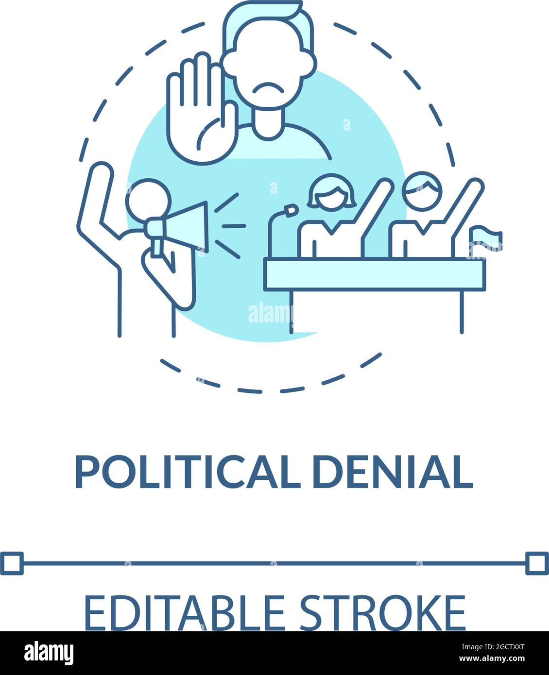 Political denial concept icon Stock Vector Image & Art - Alamy