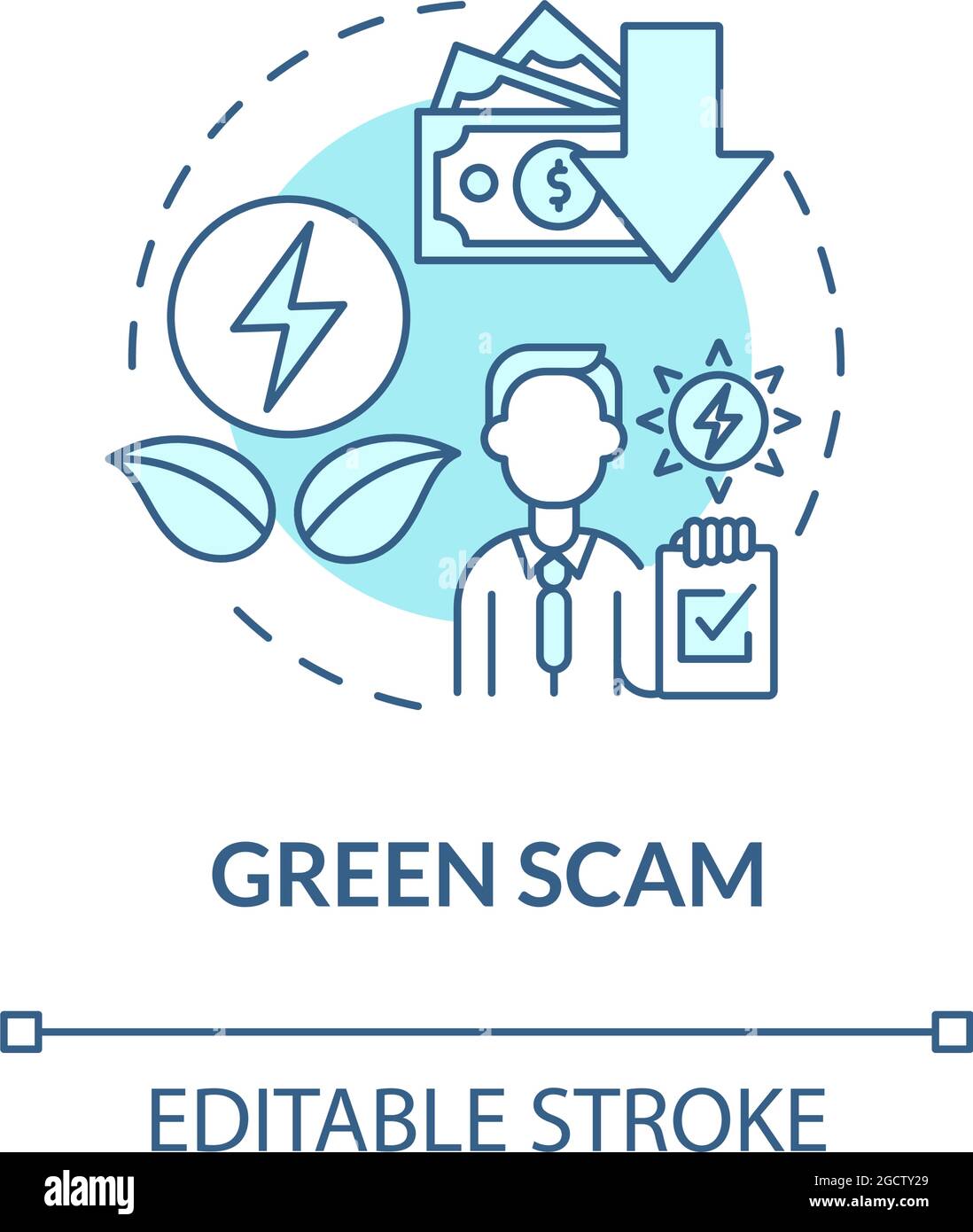 Green scam concept icon Stock Vector Image & Art - Alamy
