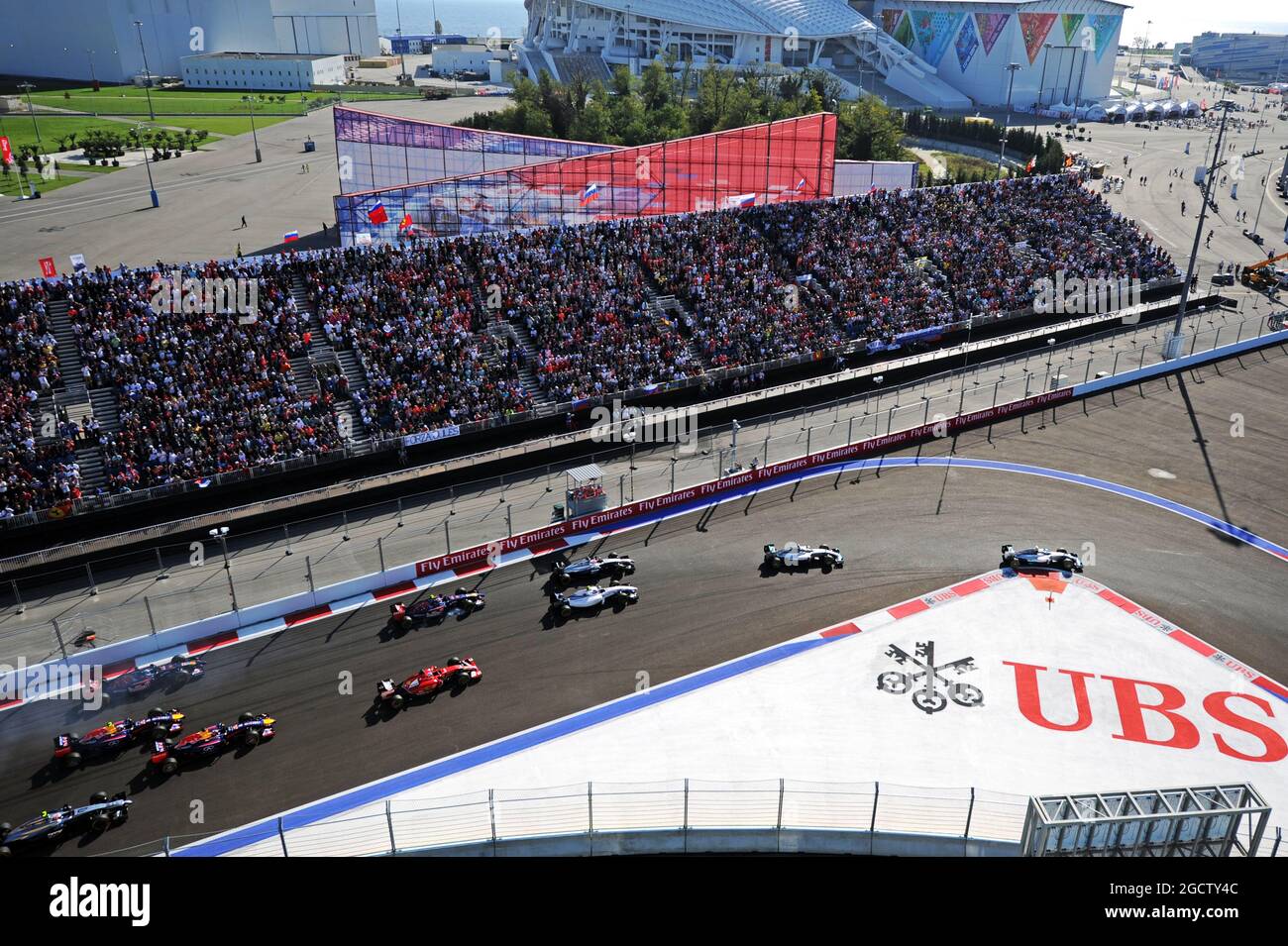 Mercedes amg f1 w05 leads race winner lewis hamilton hi-res stock ...