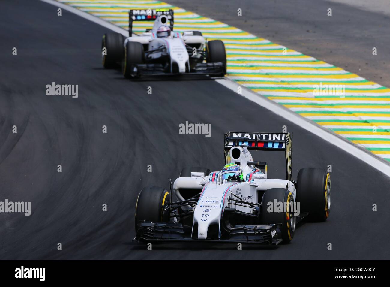 Felipe Massa (BRA) Williams FW36 leads team mate Valtteri Bottas (FIN ...