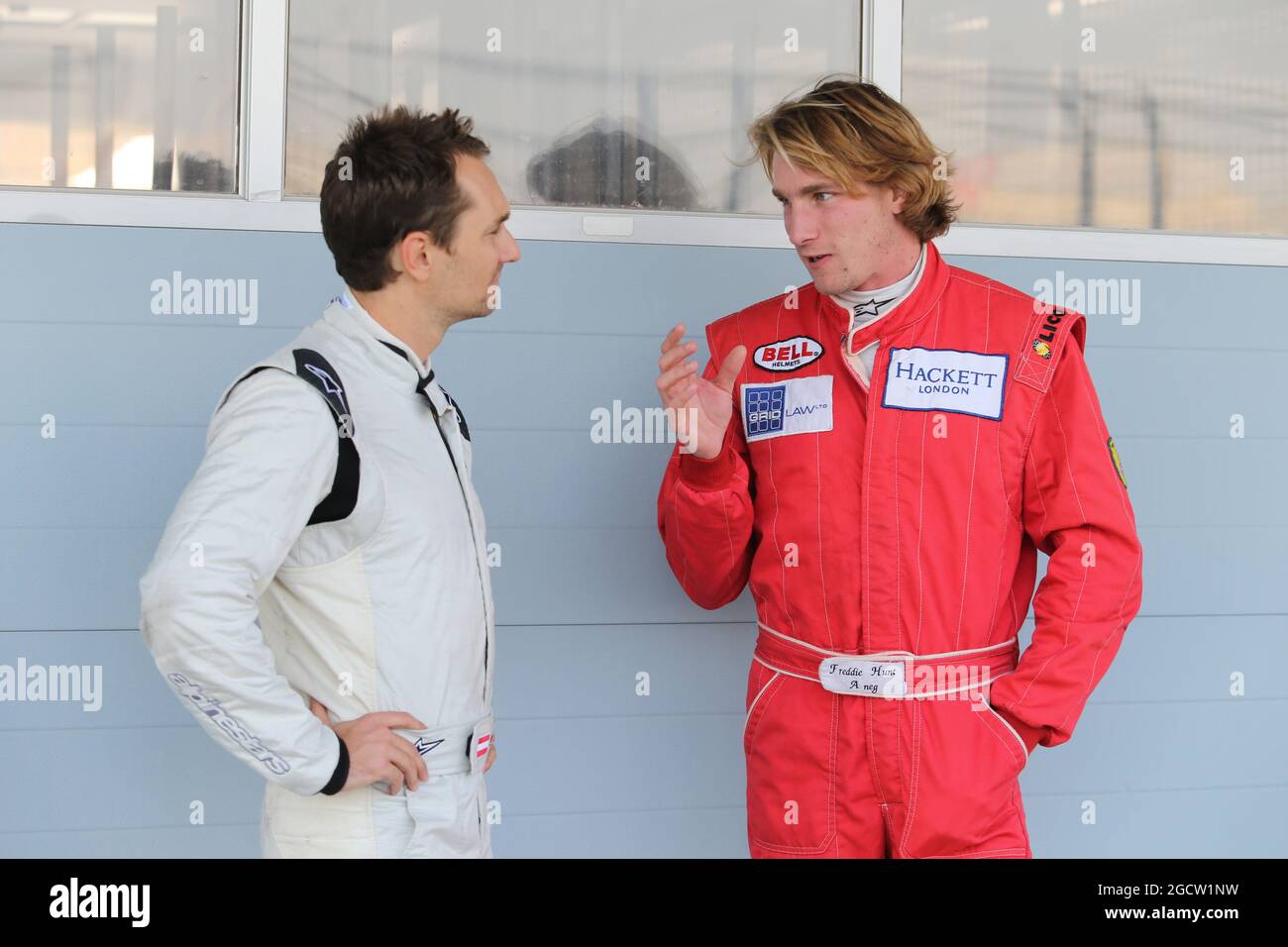 Austria's Mathias Lauda in conversation with Great Britain's Freddie ...