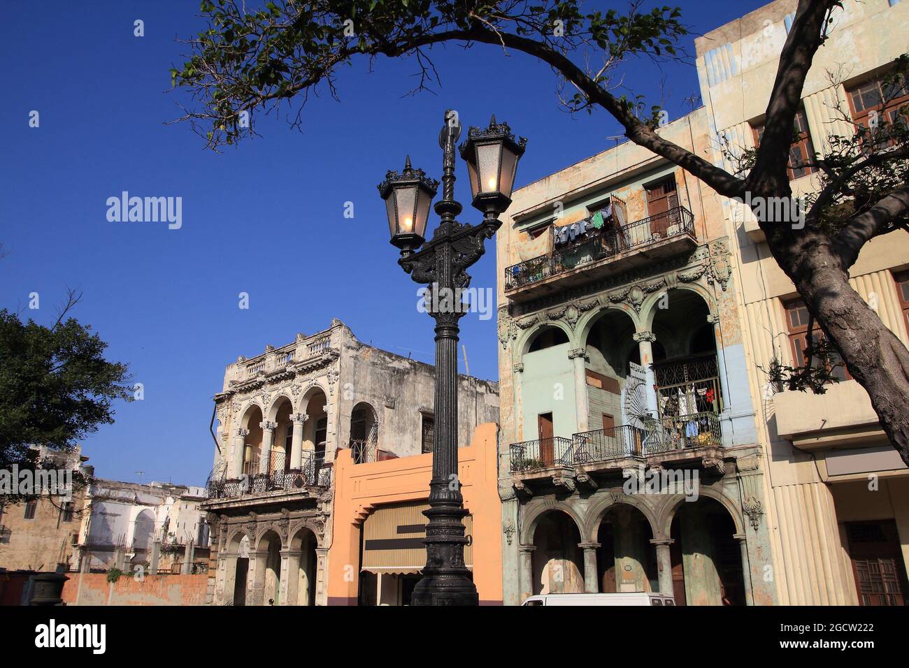 Havana city street. Havana, Cuba - colorful street view with colonial ...