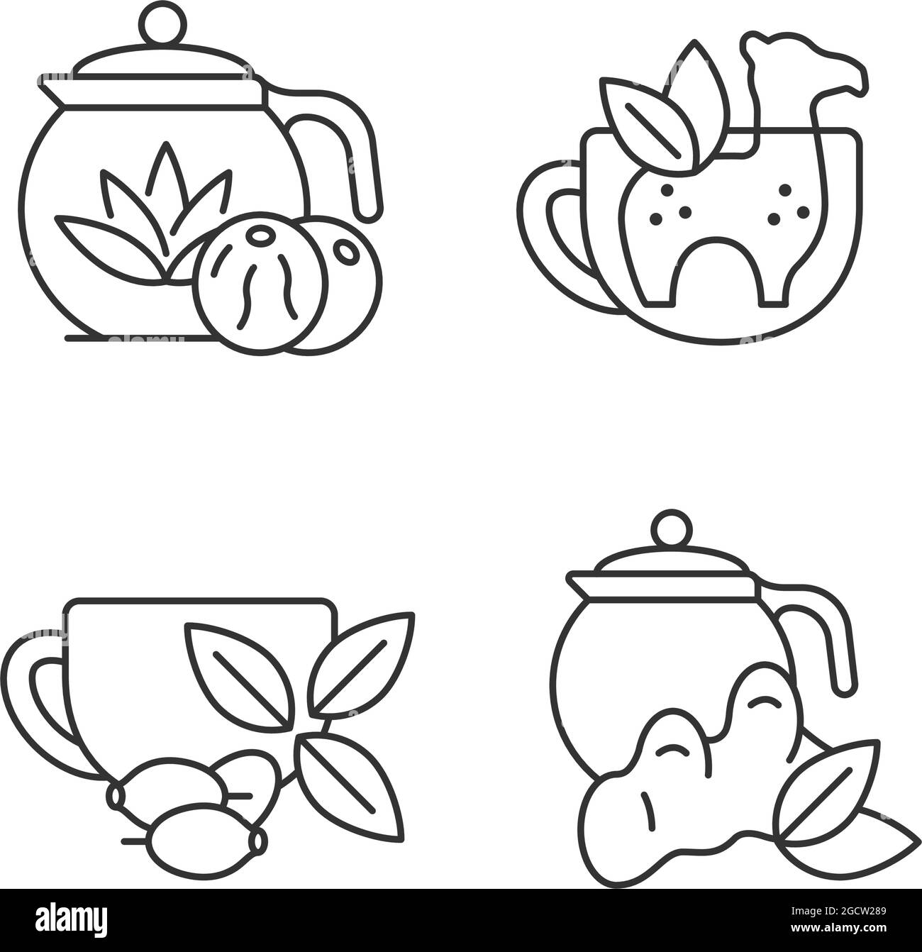 Medicinal tea linear icons set Stock Vector Image & Art - Alamy