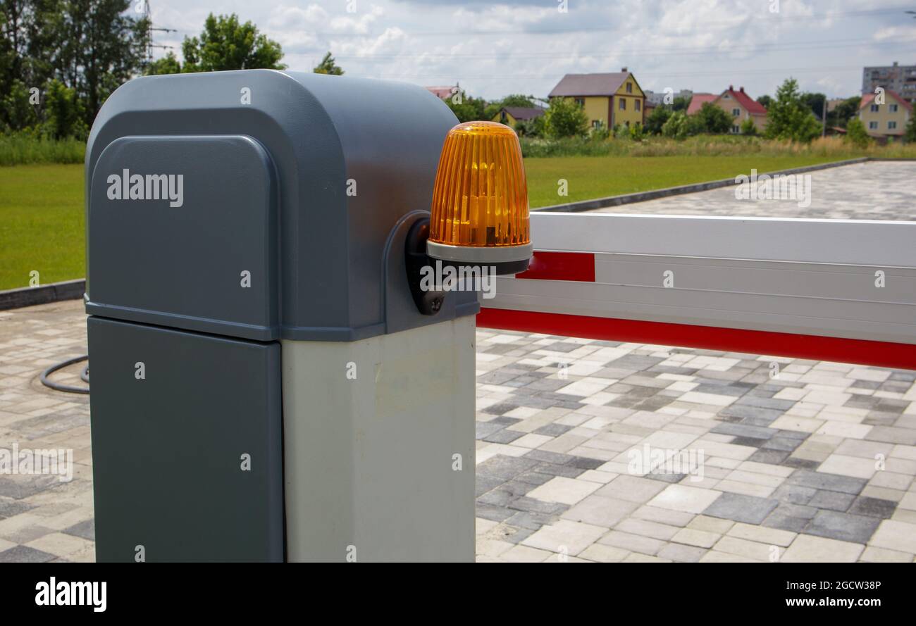 Close the gate. Automatic security system. Automatic entry system ...
