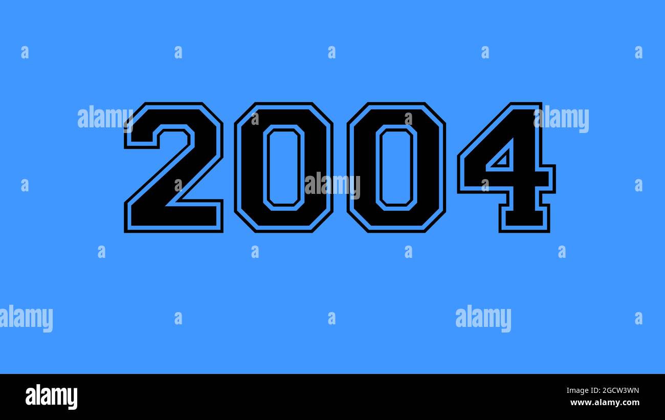 2004 number black lettering blue background Stock Photo - Alamy