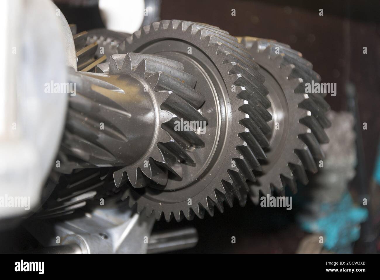 Used mechanical motor cogs Stock Photo - Alamy