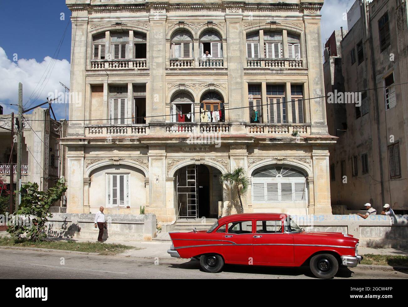 HAVANA, CUBA - FEBRUARY 24, 2011: Classic American 1957 Chevrolet Bel ...