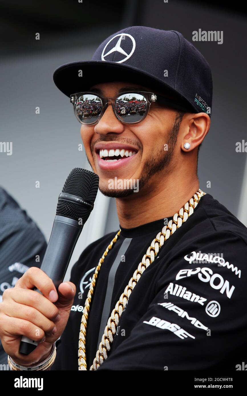 Lewis Hamilton (GBR) Mercedes AMG F1 on the Autograph Stage. Australian ...