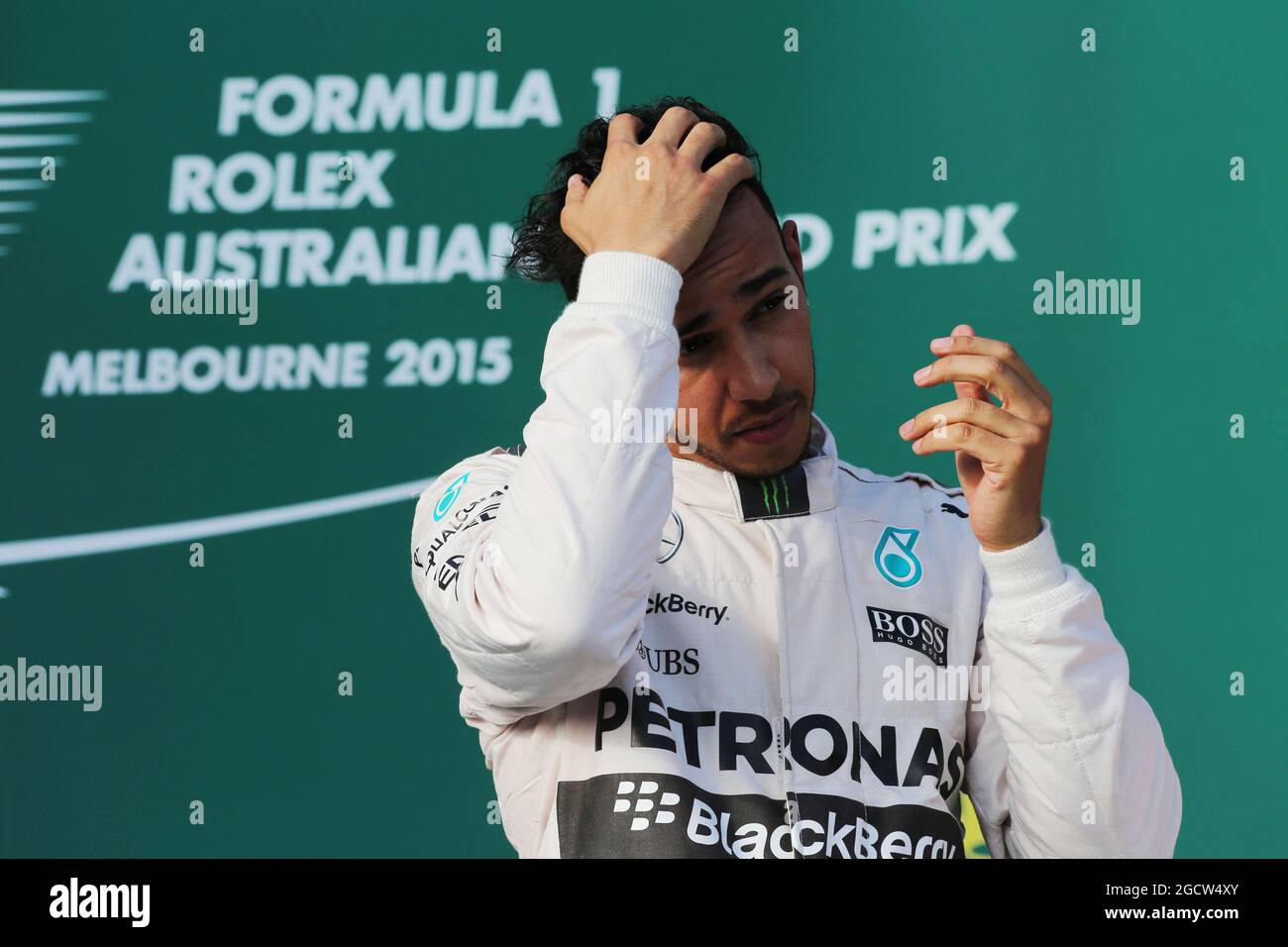 Race winner Lewis Hamilton (GBR) Mercedes AMG F1 celebrates on the ...