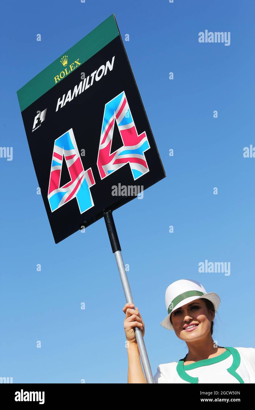 Grid girl for Lewis Hamilton (GBR) Mercedes AMG F1. Australian Grand ...