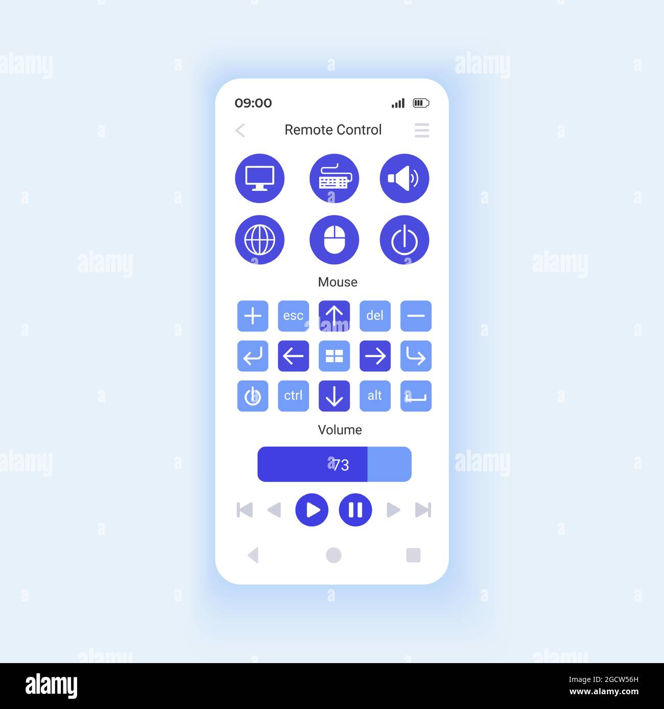 Remote control smartphone interface vector template Stock Vector Image ...