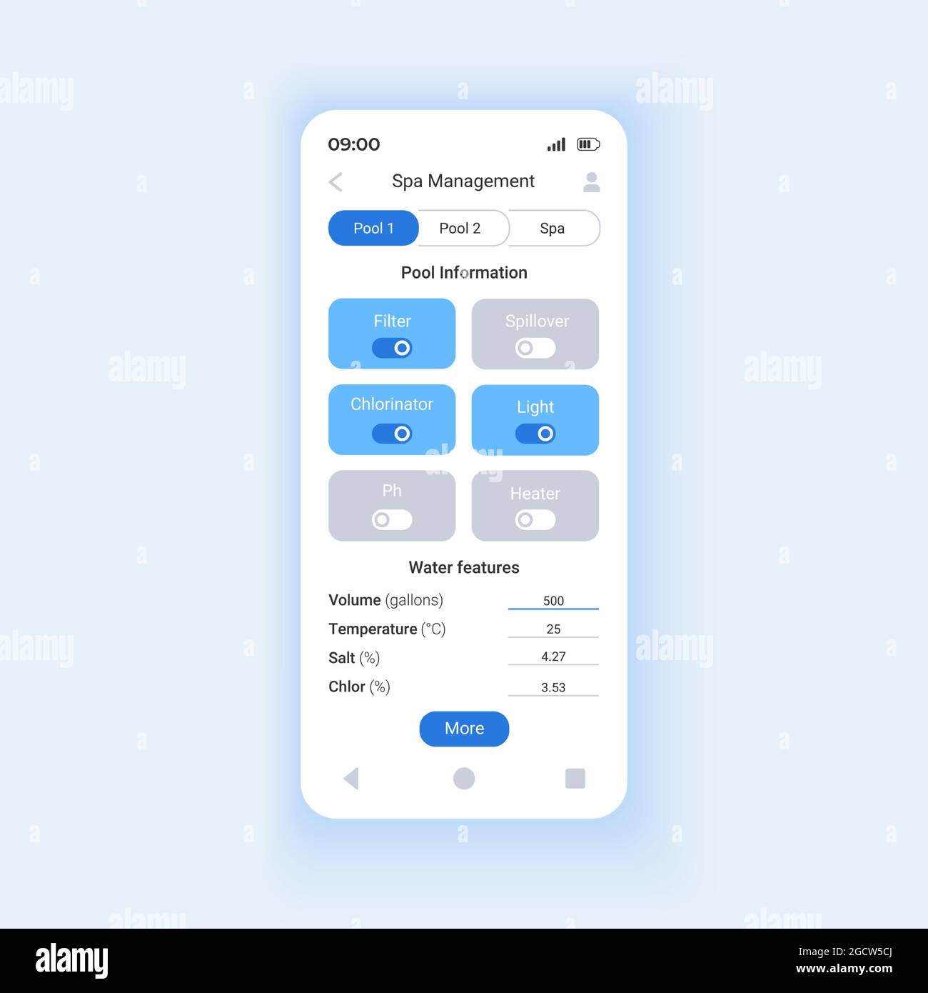 Spa management app smartphone interface vector template Stock Vector ...