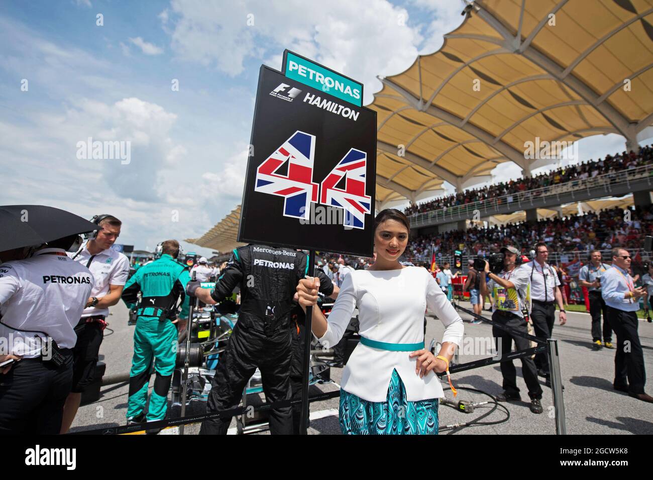Grid girl for Lewis Hamilton (GBR) Mercedes AMG F1. Malaysian Grand ...