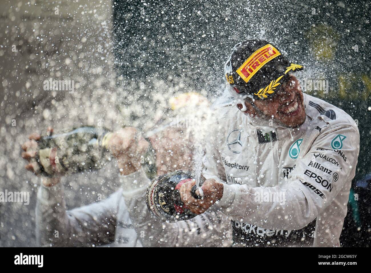 Race winner Lewis Hamilton (GBR) Mercedes AMG F1 celebrates with the ...