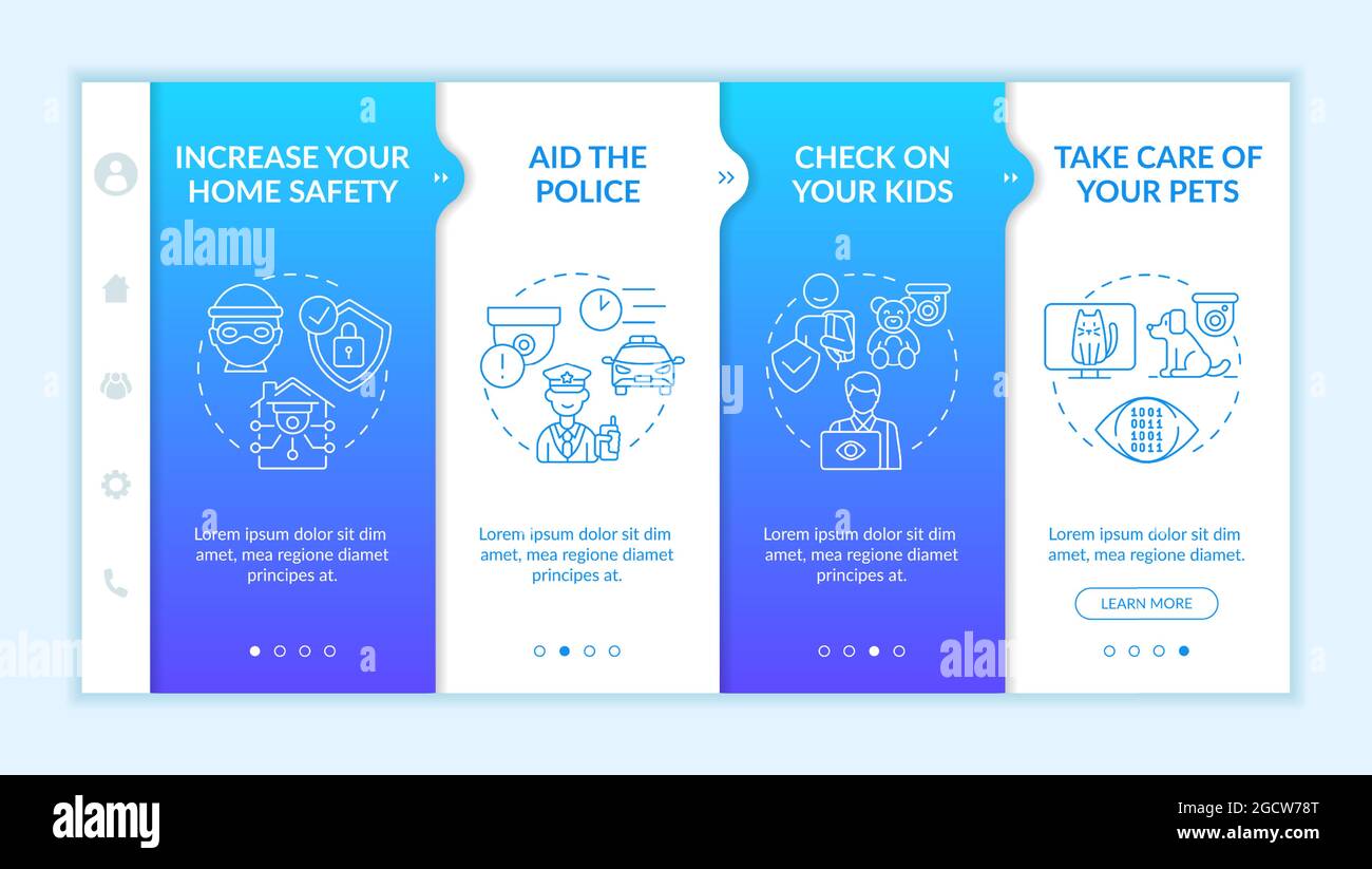 Household keeping and security system onboarding vector template Stock ...