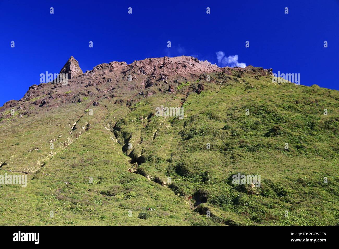 Volcano La Soufriere in Guadeloupe. Natural landmark active volcano ...