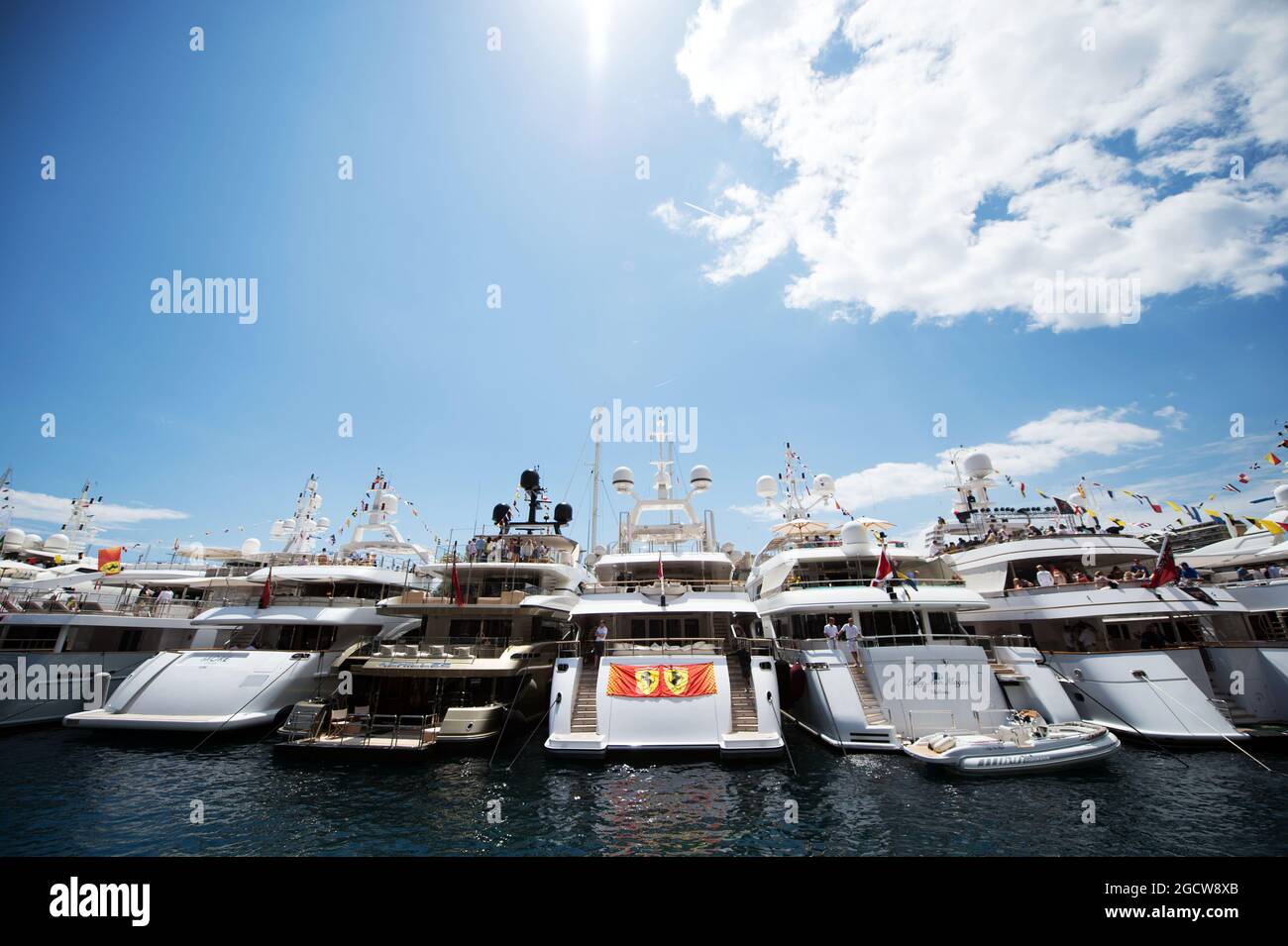 Boats in the scenic Monaco Harbour. Monaco Grand Prix, Sunday 24th May ...