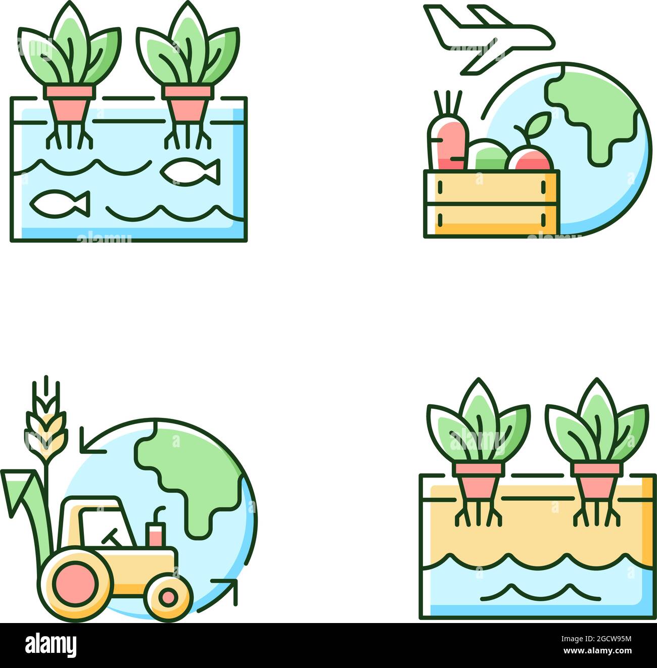 Environmental farming RGB color icons set Stock Vector Image & Art - Alamy